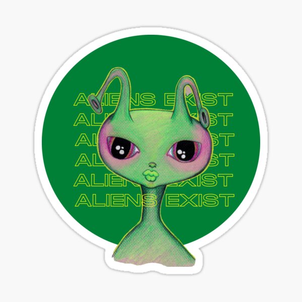 " Aliens Exist" Sticker for Sale by Murphling | Redbubble
