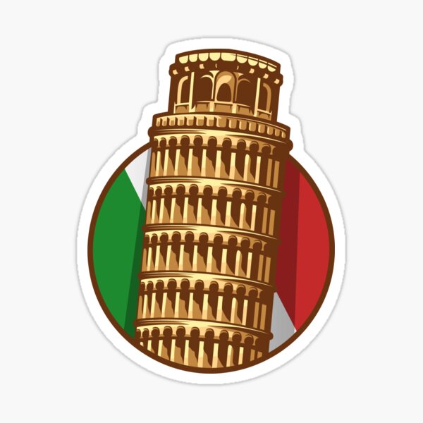 "Italian flag and tower of Pisa" Sticker for Sale by JAG2B | Redbubble