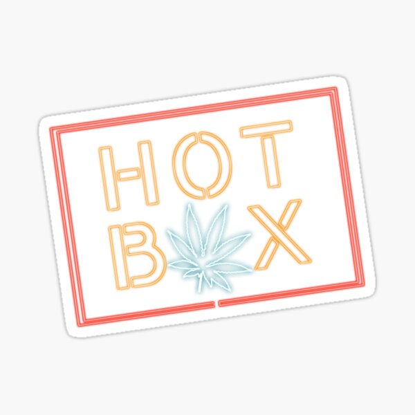 ""Hot Box" Logo - Tilted" Sticker for Sale by HigherUniverse | Redbubble