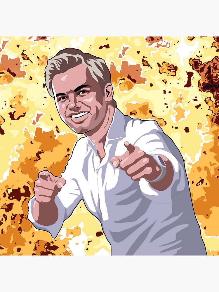 "Rosberg Explosion meme handrawn" Sticker by dungmai | Redbubble