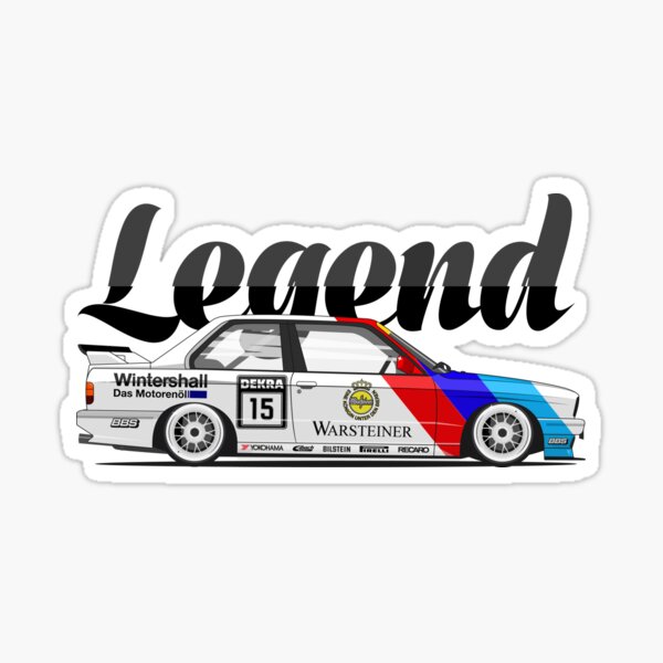 "E30 BTCC LEGENDS" Sticker for Sale by shketdesign | Redbubble