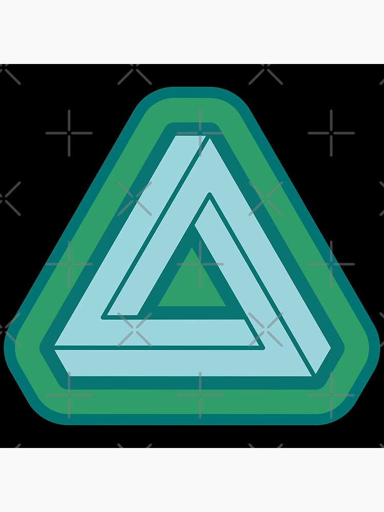 "Blue Green Impossible Triangle Optical Illusion" Poster for Sale by ...