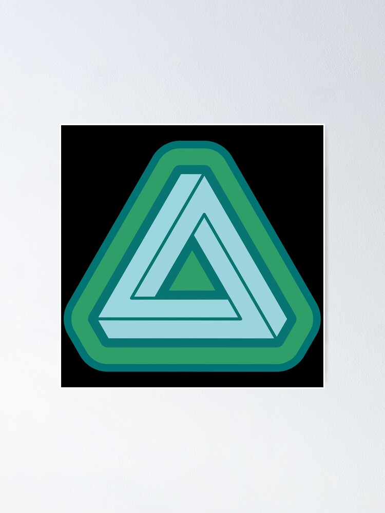 "Blue Green Impossible Triangle Optical Illusion" Poster for Sale by ...