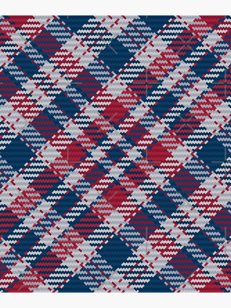 "Shepherd’s Check Red, Blue and White Tartan Plaid Pattern " Sticker by ...