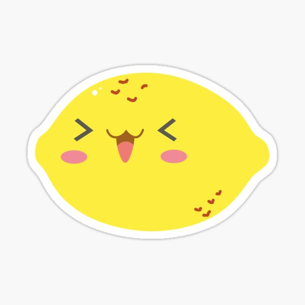 "Happy Cute Fruits Lemon Kawaii Design" Sticker for Sale by surrile ...