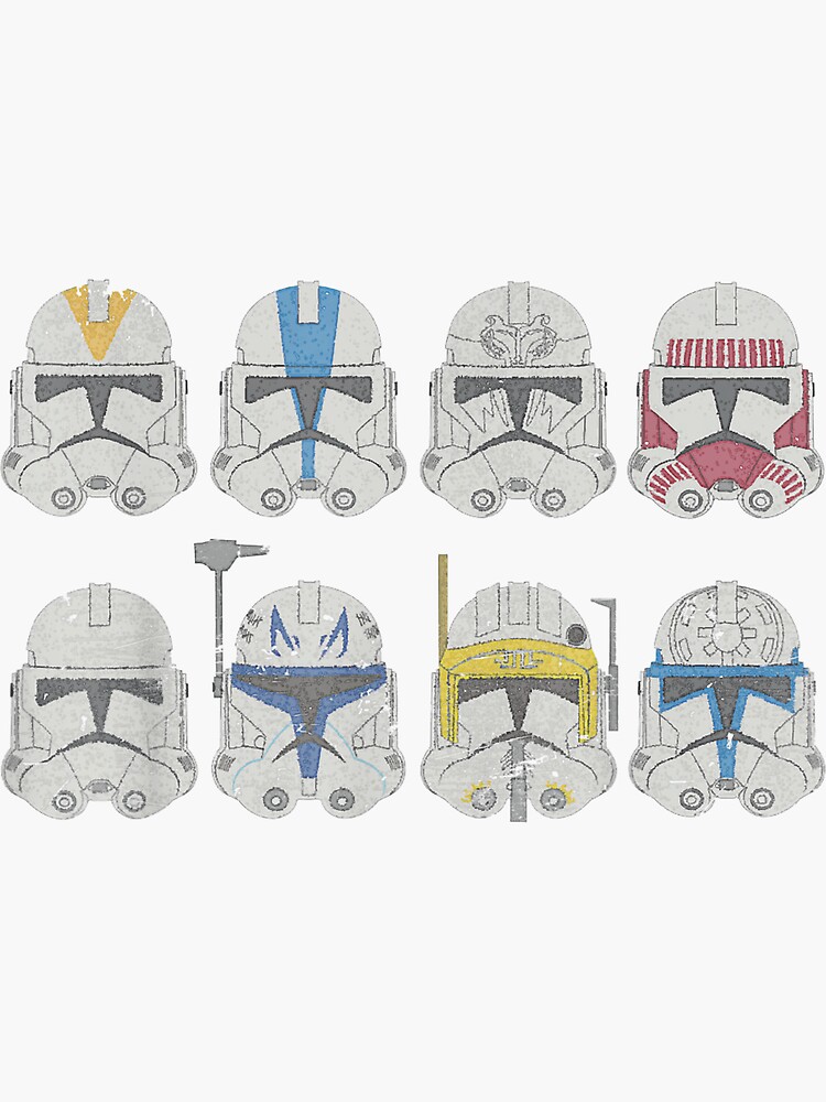" Clone Wars Clone Troopers Helmets " Sticker for Sale by BerniceAult ...