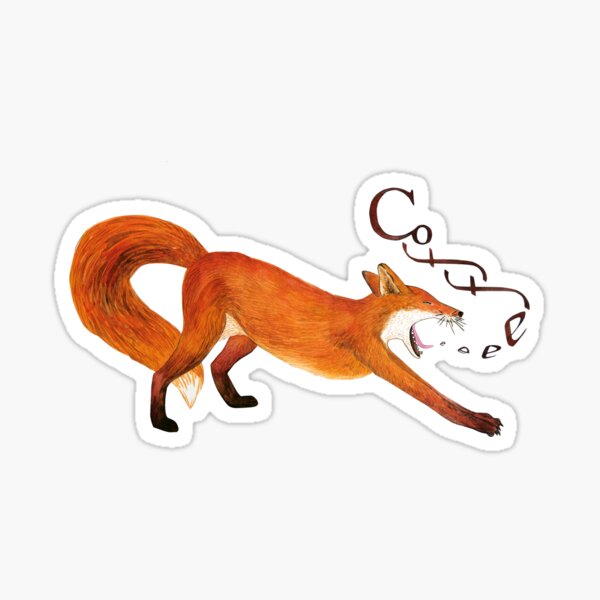 "Coffee Fox" Sticker for Sale by Ruta | Redbubble
