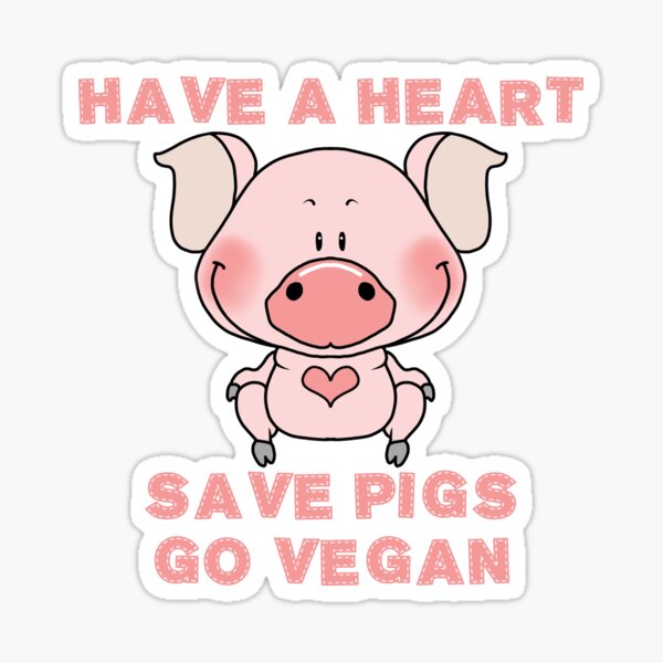 "SAVE PIGS GO VEGAN" Sticker for Sale by wiboandbear | Redbubble