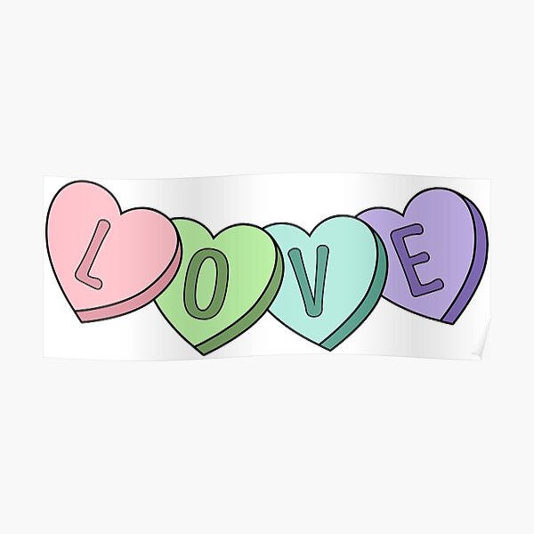 "Cute Heart Candy, Love" Poster for Sale by gemboly | Redbubble