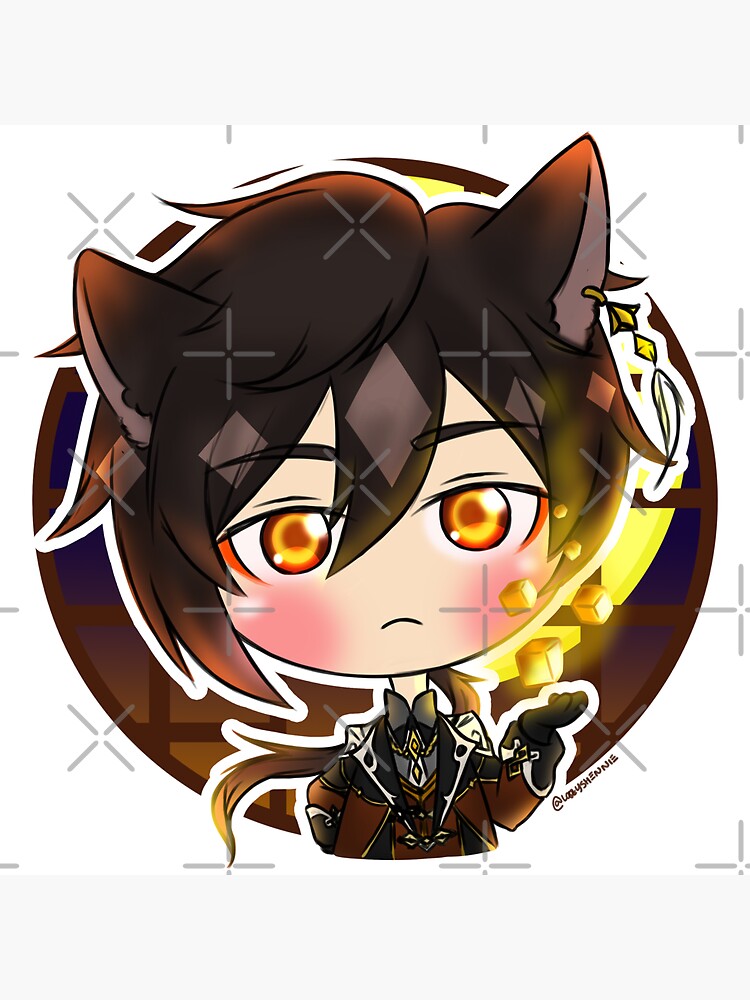 "Zhongli Chibi" Sticker by lazyshennie | Redbubble
