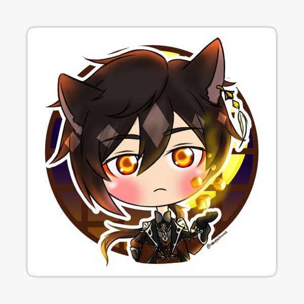 "Zhongli Chibi" Sticker by lazyshennie | Redbubble