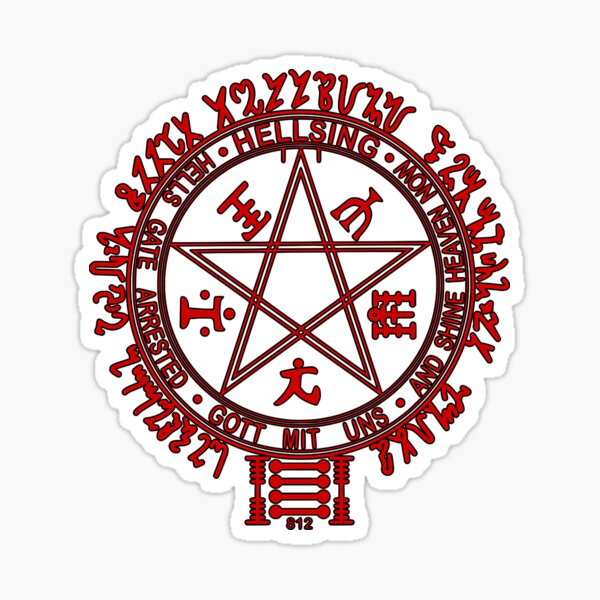Pegatina «Símbolo de Hellsing de Alucard» de Krishnaeeks | Redbubble