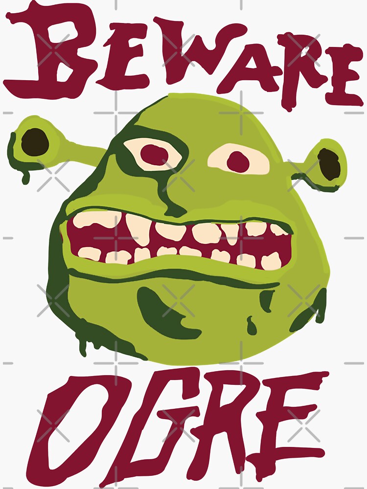Pegatina «Descubra The Secret To Beware Ogre Shrek Sign Regalos para ...