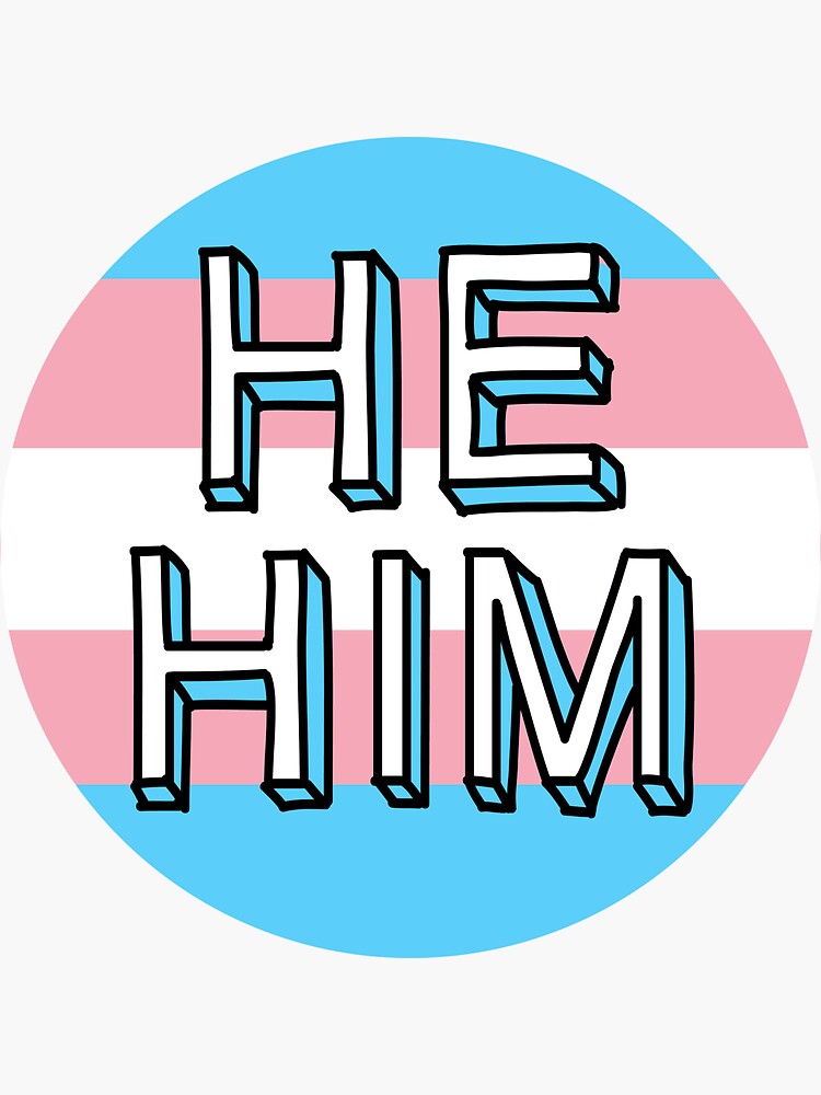 "He / Him" Sticker for Sale by Draikinator | Redbubble
