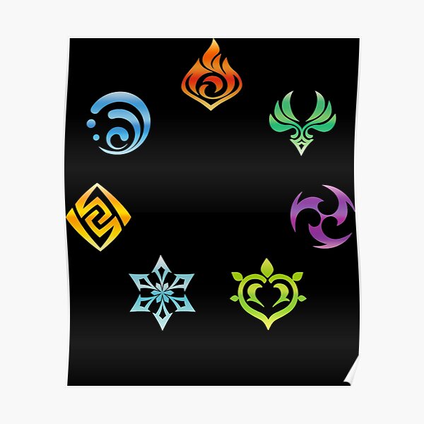 "Genshin Impact Elements Elementar" Poster von Xavierardiner | Redbubble