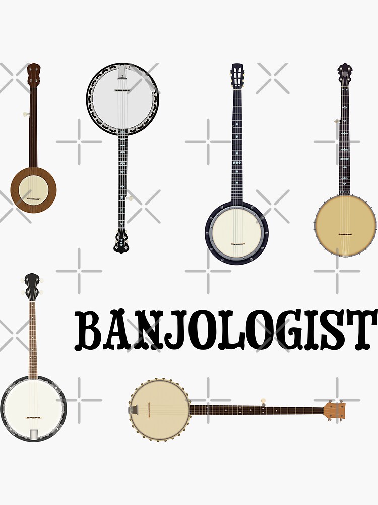 "Banjo Sticker Pack - Banjologist - 6 Banjos" Sticker by Jazznote ...