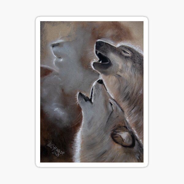 "wolves" Sticker for Sale by MariCaARTS | Redbubble