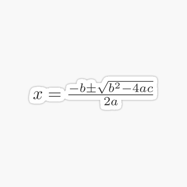 "Math Symbols Quadratic Formula mathematics " Sticker by theaggi ...