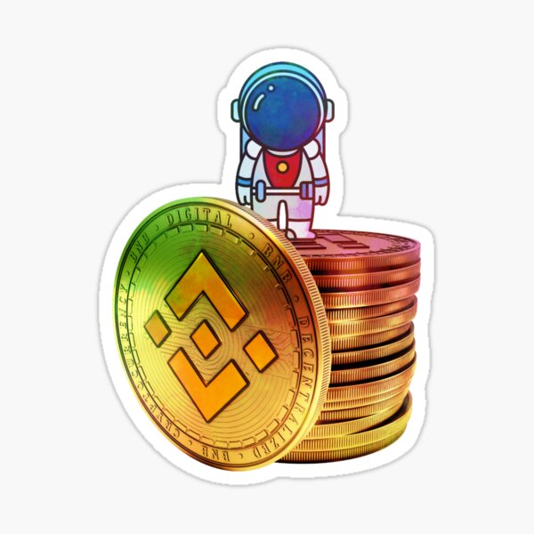 "Binance Crypto coins - astronaut" Sticker by Crypmetal | Redbubble