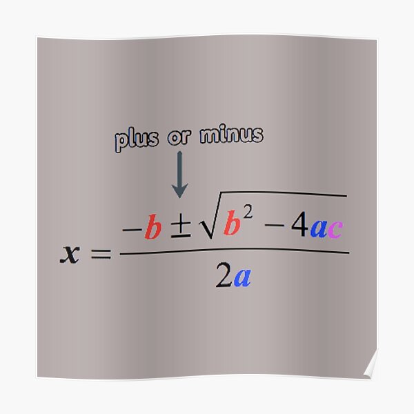 " Math Symbols Quadratic Formula mathematics " Poster for Sale by ...