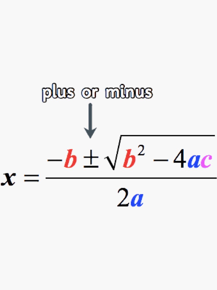 " Math Symbols Quadratic Formula mathematics " Sticker for Sale by ...