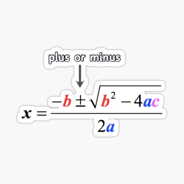 " Math Symbols Quadratic Formula mathematics " Sticker for Sale by ...