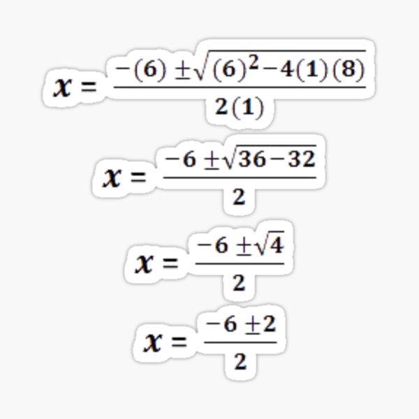 " Math Symbols Quadratic Formula mathematics " Sticker for Sale by ...