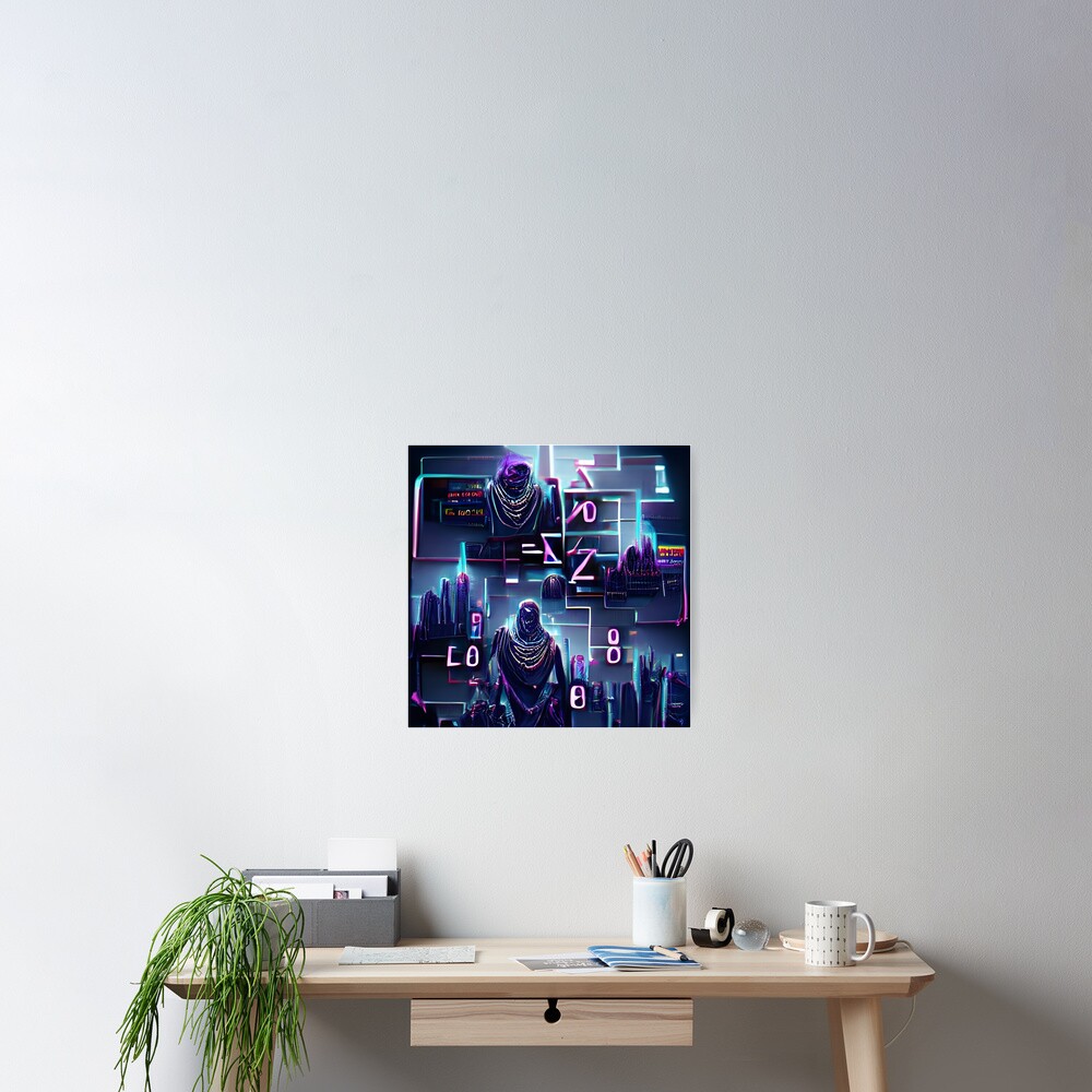 "Neon Hell AI Generated Art" Poster for Sale by zeroes-and-ones | Redbubble