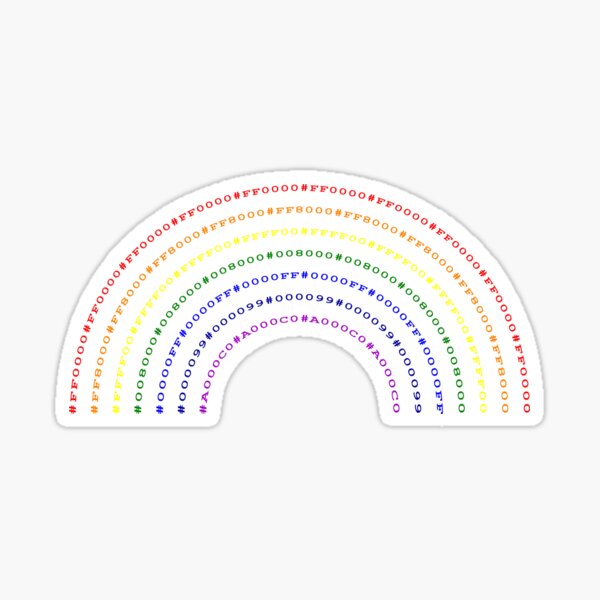 "Hexadecimal Rainbow - Color" Sticker for Sale by auntysocial | Redbubble