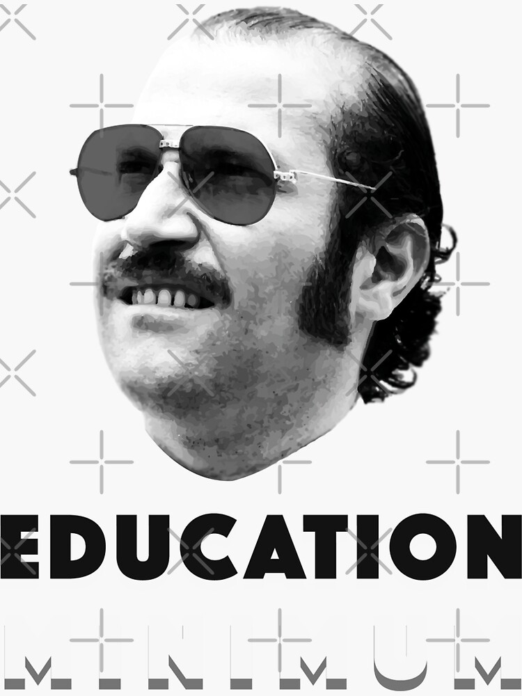 "Minimum education" Sticker by vermilione | Redbubble