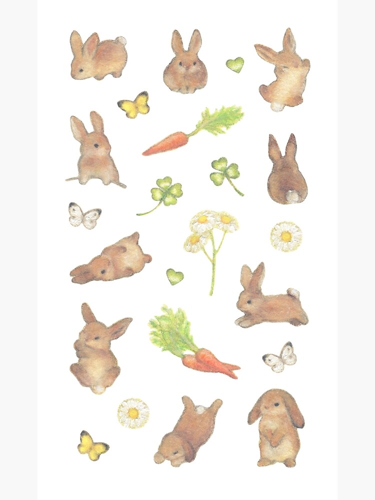 "rabbits" Poster for Sale by e1m1illust | Redbubble