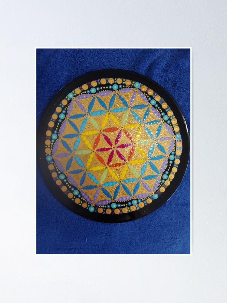 "Flower of Life Dot Painting" Poster for Sale by Zarrah2013 | Redbubble