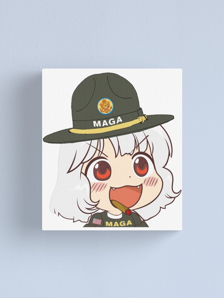 "Awoo Anime girl big smile Army Military Born to Awoo with Peace Symbol ...