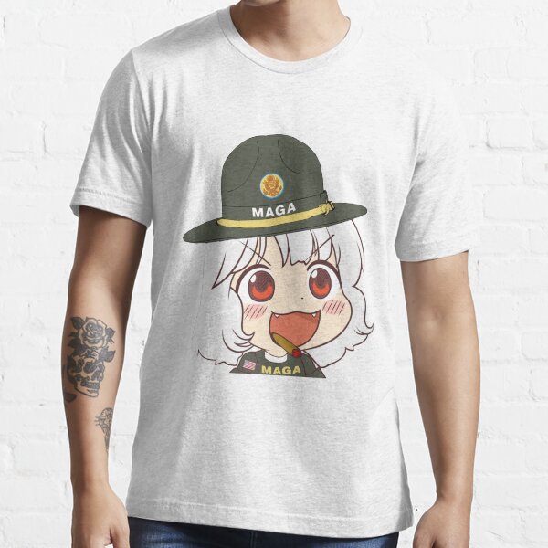 "Awoo Anime girl big smile Army Military Born to Awoo with Peace Symbol ...