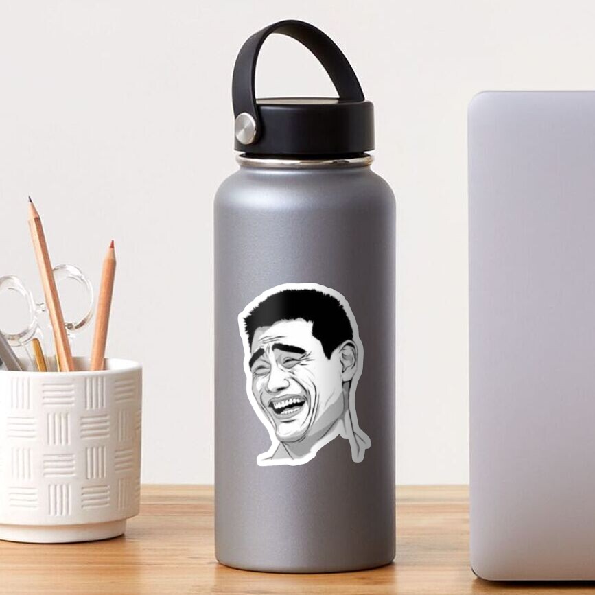 "Funny Meme Yao Ming Laughing Face Design" Sticker for Sale by ...