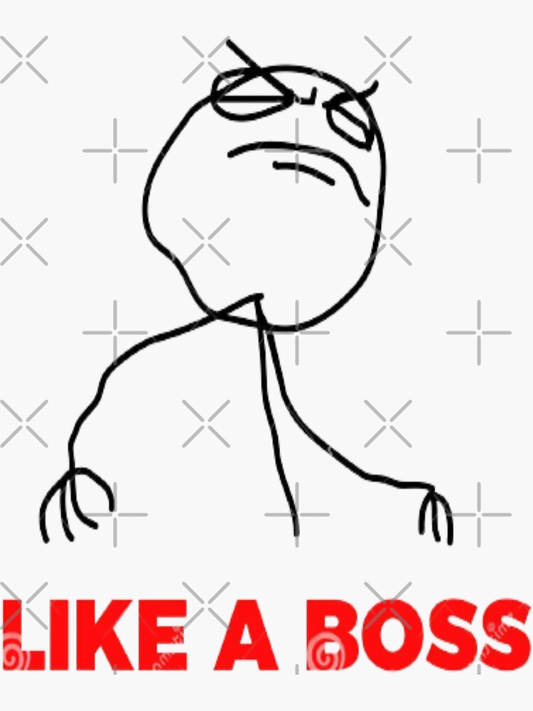 "Like a Boss Funny Meme Quote Design" Sticker for Sale by GuyRewind ...