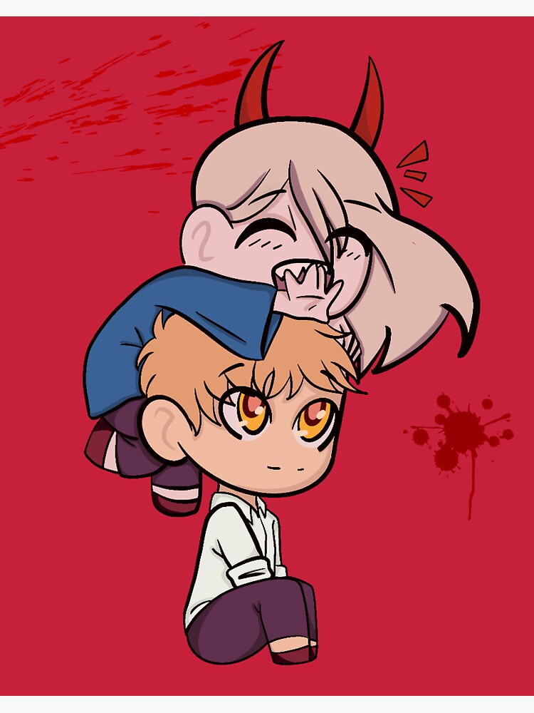 "Power and Denji Chibi" Sticker for Sale by ArtySunny | Redbubble