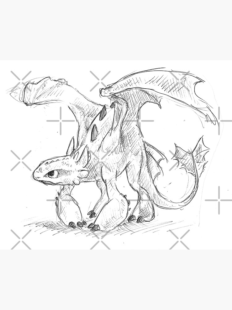 "Toothless Pen Drawing" Sticker for Sale by little-ampharos | Redbubble