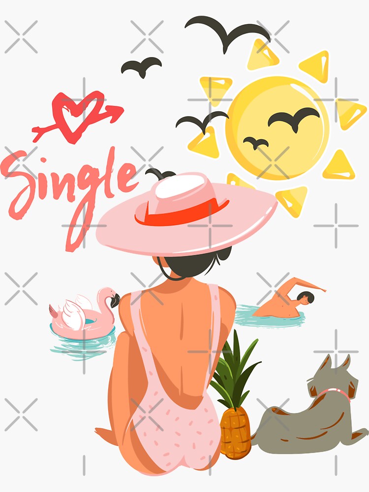 "Single Love Summer , cute, happy, flower, spring, beach Gift ananas ...