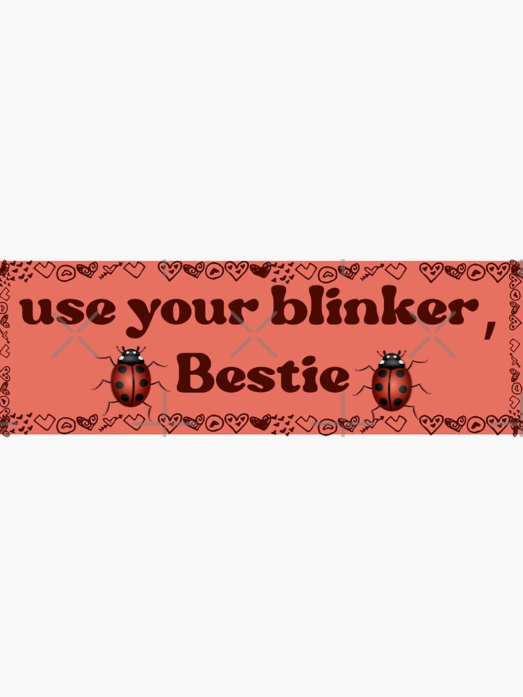"Use Your Blinker, Bestie ! Use your blinker meme" Sticker by ...