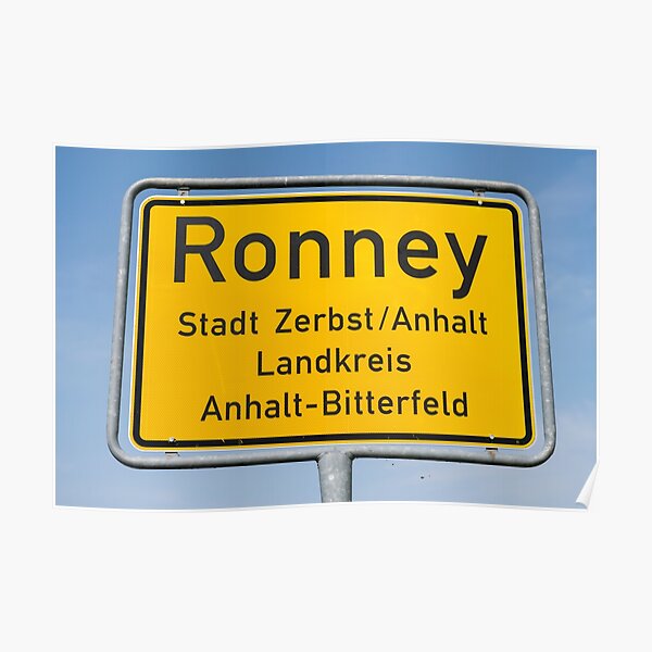 "Ronney Saxony Anhalt Germany Village name sign" Poster for Sale by ...