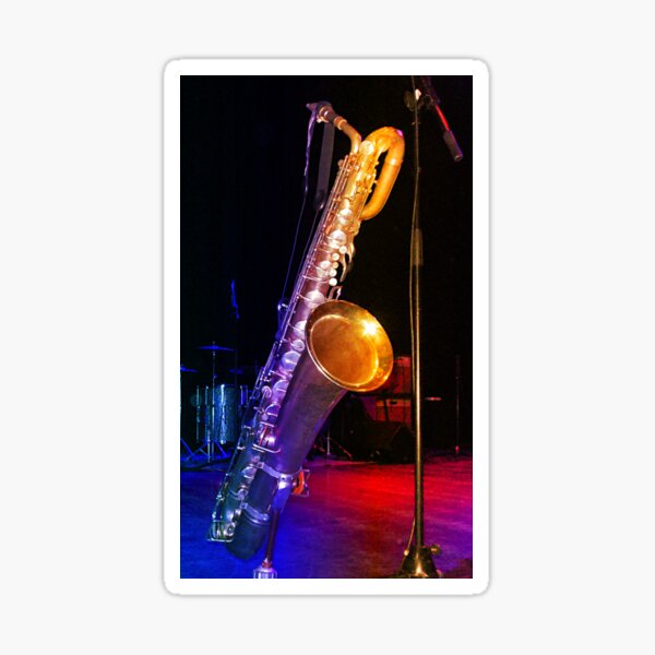 "Jazzy Tone Colours - Bari Sax" Sticker by BlueMoonRose | Redbubble