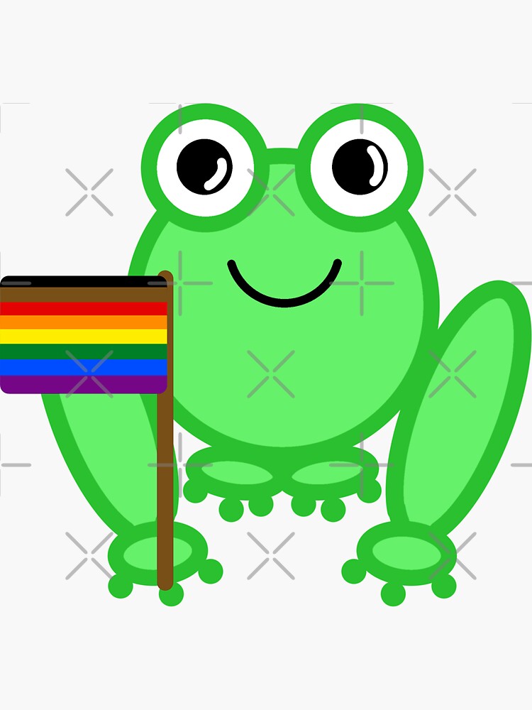"Frog with POC rainbow pride flag" Sticker for Sale by Alex-artz ...
