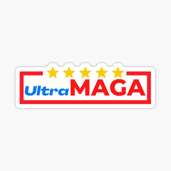 "Ultra MAGA banner logo with stars and border" Sticker by mrre4u ...