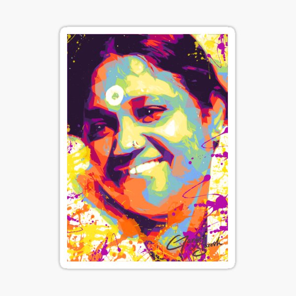 "Modern Abstract Colourful Portrait Mata Amritanandamayi Amma" Sticker ...
