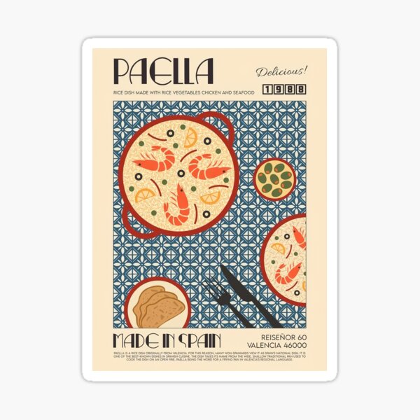 "The Paella Made In - Spain" Sticker for Sale by Enzo-Lima | Redbubble