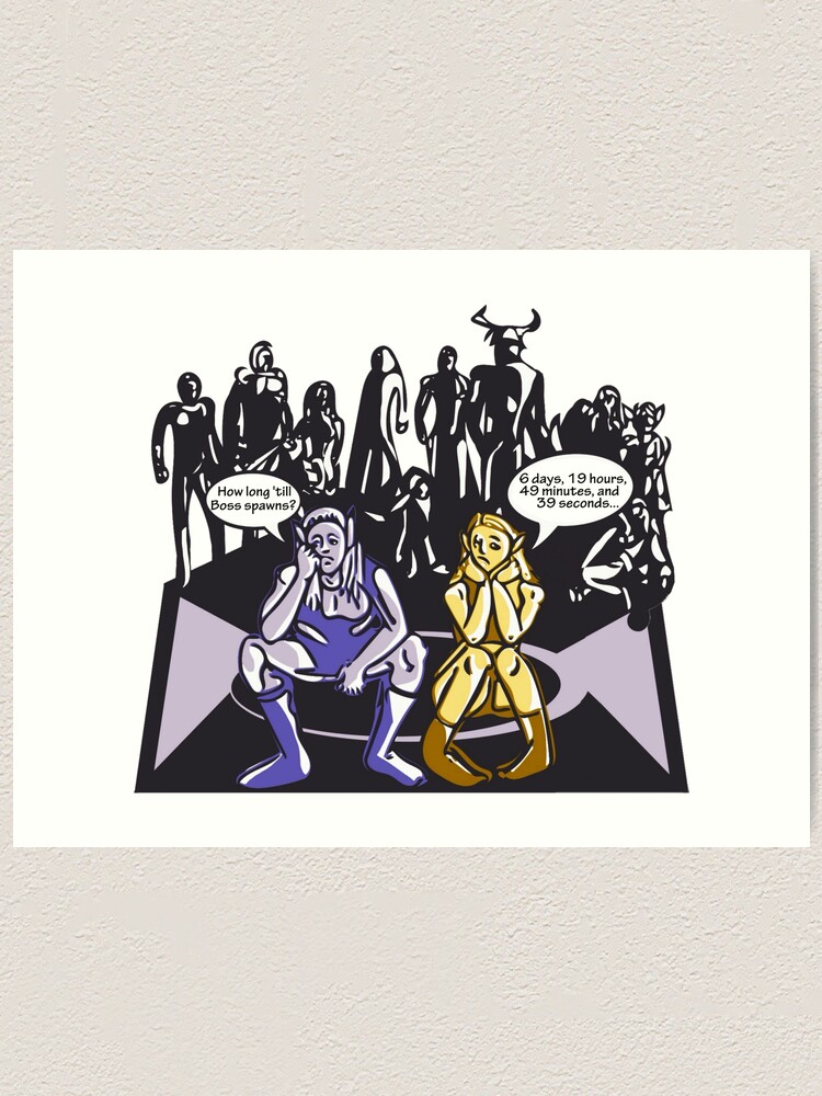 "Dark Elf and Wood Elf waiting for Boss to Spawn; Everquest/WoW MMORPG ...