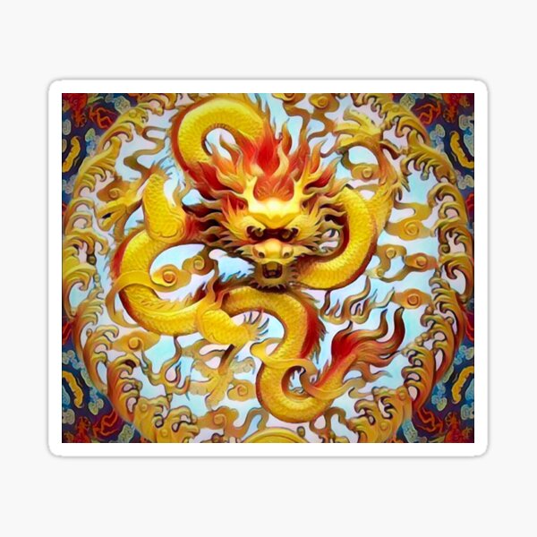 "Yellow Dragon" Sticker for Sale by antonellaeav | Redbubble