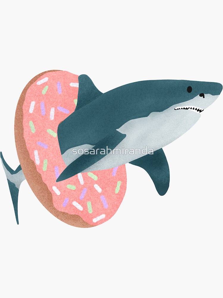 "Donut Shark" Sticker for Sale by sosarahmiranda | Redbubble