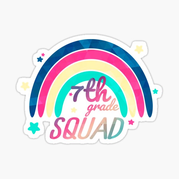 "7th Grade Squade Rainbow Star Design Sticker" Sticker for Sale by ...